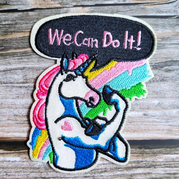 Accessories | We Can Do It Jacked Unicorn Embroidered Iron On Patch ...